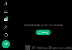 Twitter: "Something went wrong. Try reloading." on Chrome