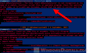 Start-ADSyncSyncCycle is not recognized as a cmdlet (Fix)