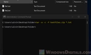 Use Tar to Create Zip Archive Files in Windows 11