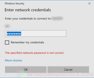 The Specified Network Password is Not Correct (Fix)