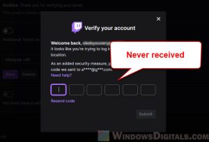 Twitch Not Sending Verification Code to Phone or Email