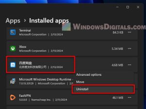 How to Remove Baidu Wangpan Shortcut from This PC