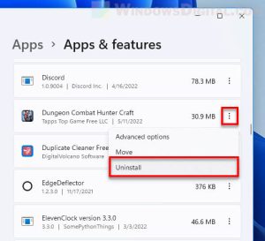 How to Uninstall Games on Windows 11