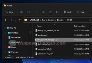 UnrealCEFSubProcess.exe by Valorant High CPU Usage