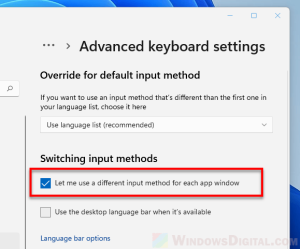 How to Disable Alt+Shift or Change it to Ctrl+Shift in Windows 11