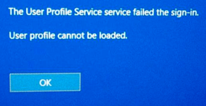 "User Profile Service Failed The Logon" Windows 10/11