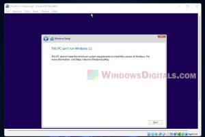 Virtualbox Windows 11: This PC doesn't meet the requirements