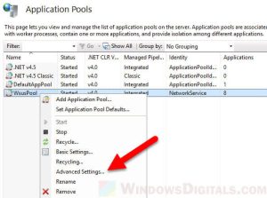 WSUS Application Pool in IIS Keeps Stopping (Fix)