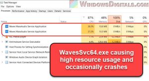 WavesSvc64.exe High CPU & Memory Usage in Windows 11