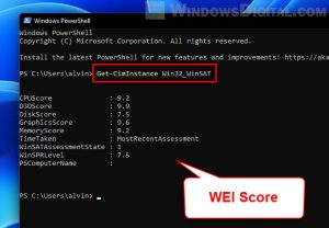 How to Use WinSAT to Check WEI Score in Windows 11