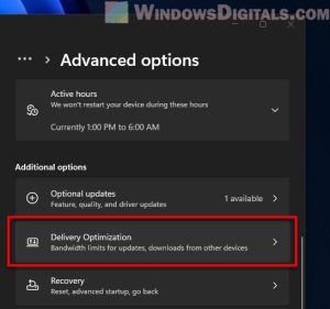 Windows 11 Delivery Optimization High Network Usage