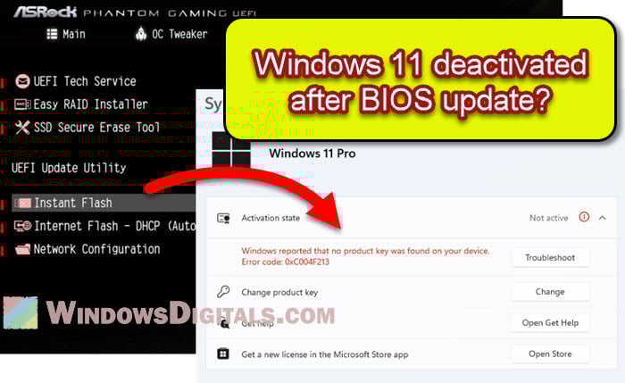 Windows 11 Not Activated After BIOS Update Windows 11 Not Activated After BIOS Update