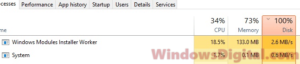 "Windows Modules Installer Worker" High CPU/Disk Usage