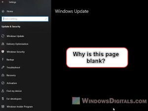 Why is the Windows Update Settings Page Blank?