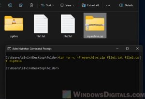 Use Tar to Create Zip Archive Files in Windows 11
